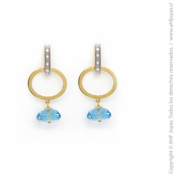 Aros de Oro con Topacios de color y Brillantes – AHF Joyas